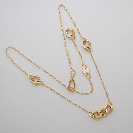 18+2-Inch 18K Yellow Gold Cable Link Chain with Puff Link (18K Yellow ...