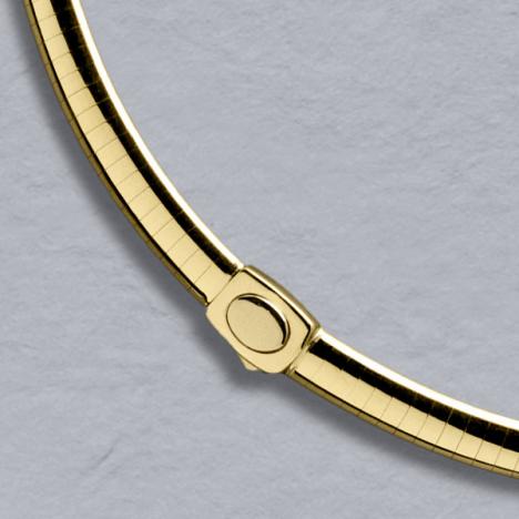 18-Inch 18K Yellow Gold Domed Omega 6.0mm, Button Clasp (18K Yellow ...